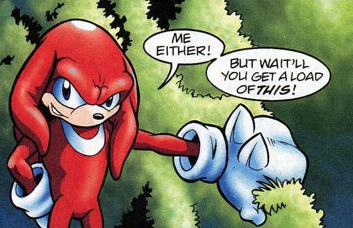 Weird-looking Knuckles art from the Archie comic | Fandom
