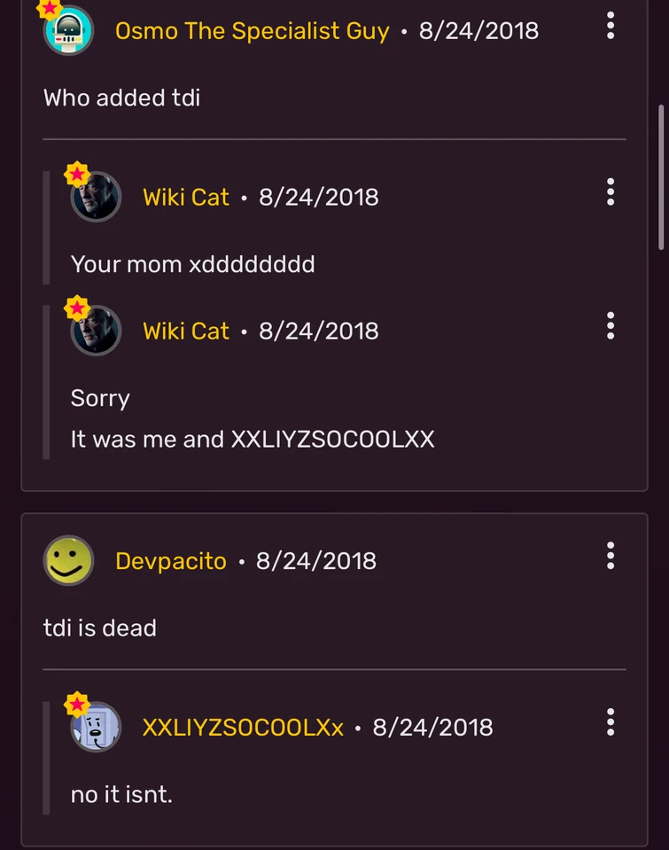 Some peoples opinion on TDI back in 2018 | Fandom