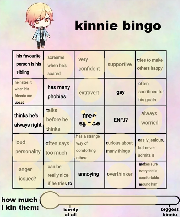 Doing more kinnie bingos | Fandom