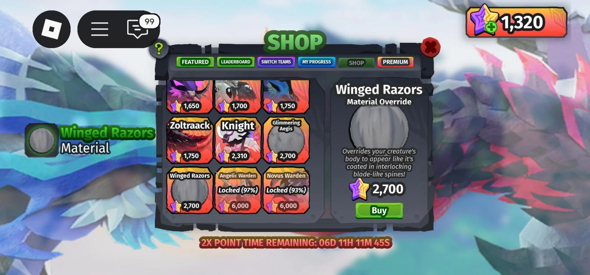 Winged razors material released! | Fandom