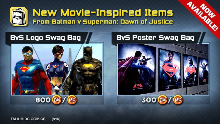 BvS Poster Swag Bag | DC Universe Online Wiki | Fandom