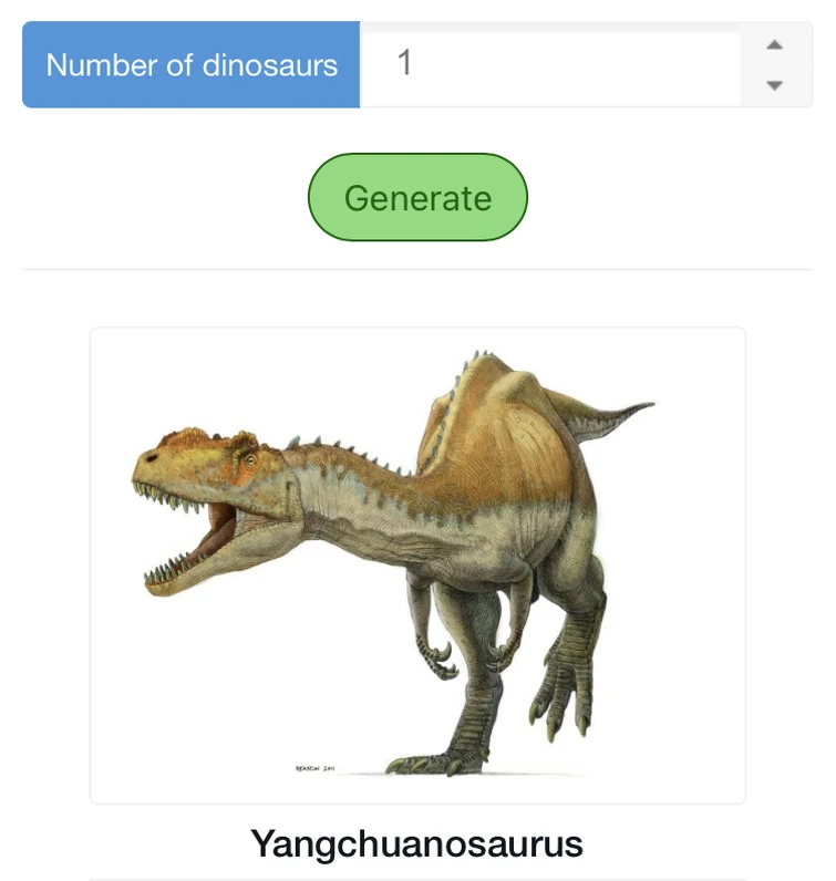 Using a randomized dinosaur generator until it lands on a dinosaur that ...
