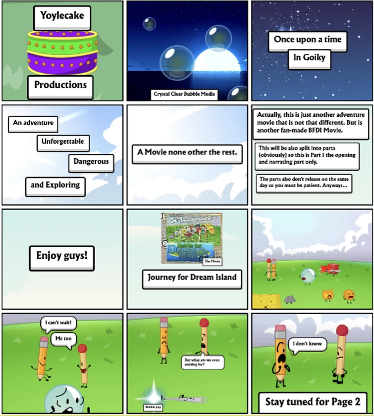 Battle for Dream Island: The Movie “Journey to Dream Island” Page 1 | Fandom