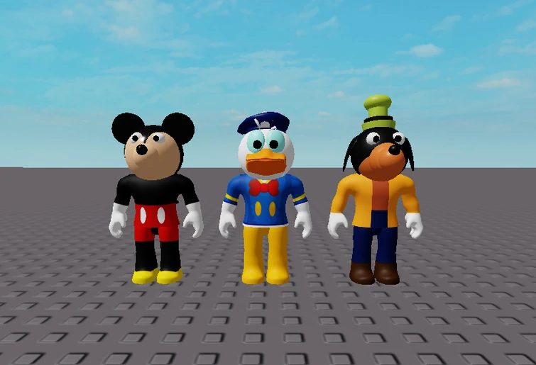 Mickey, Donald and Goofy in Piggy style (models were not made by me ...