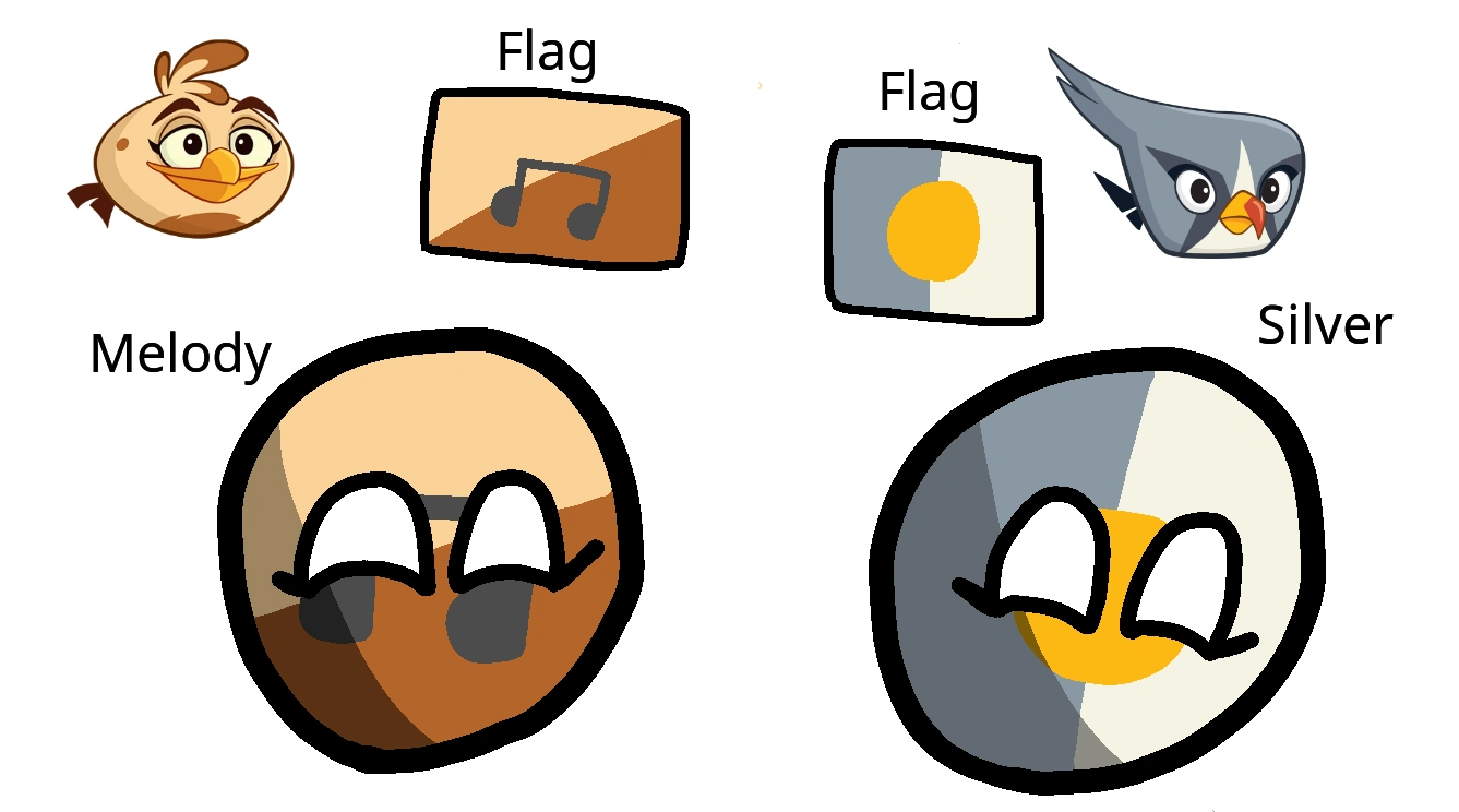 Silver and melody as countryballs | Fandom