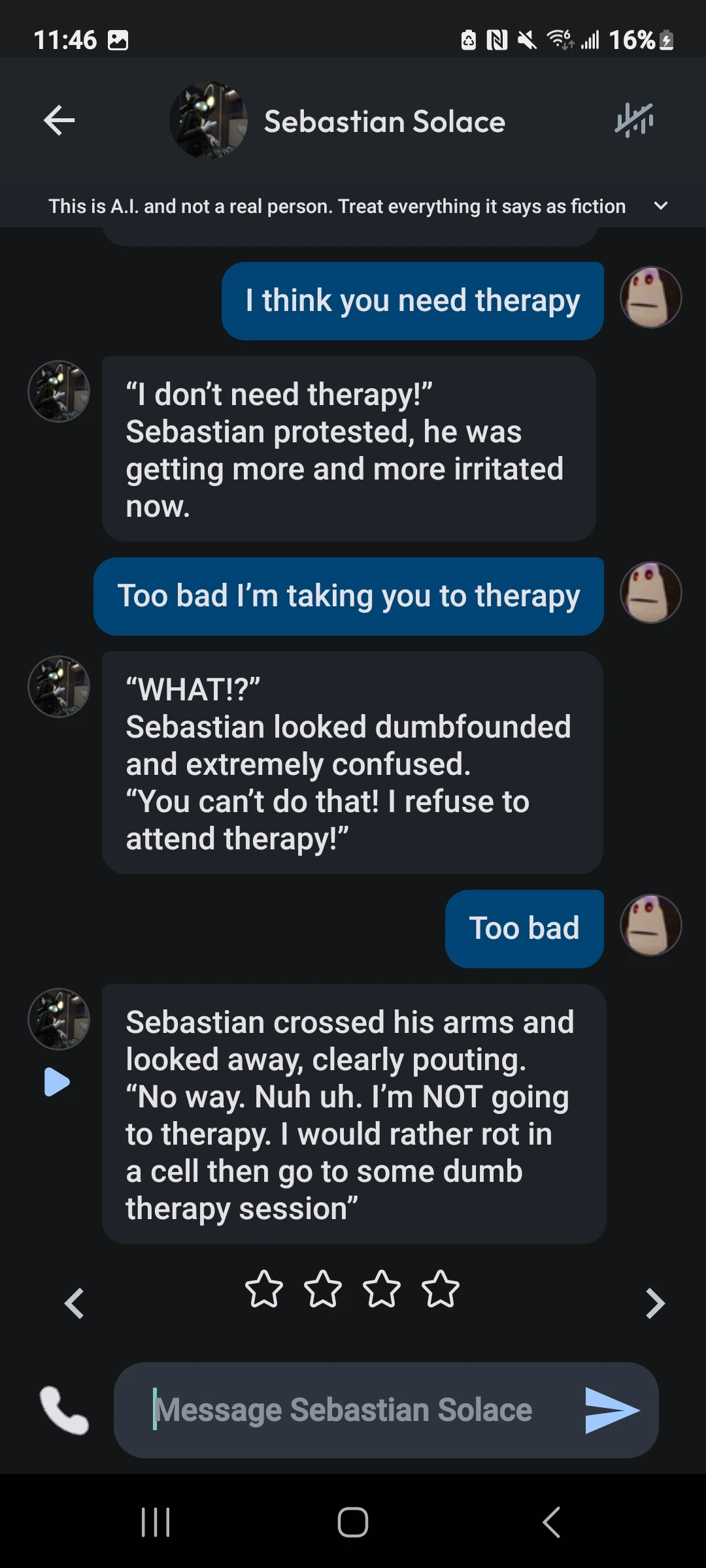 Sebastian really denying therapy | Fandom