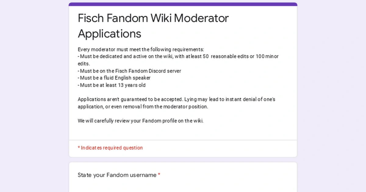 Moderator Applications Closed. | Fandom