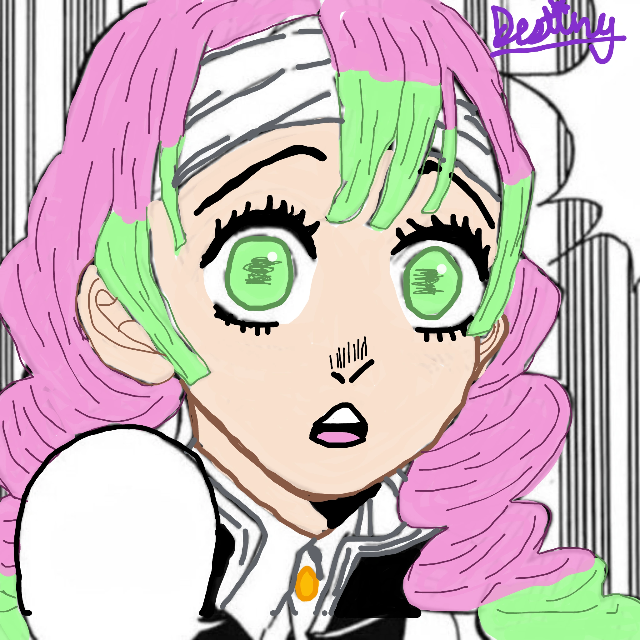 I Colored A Mitsuri Manga Panel In My Own Style!