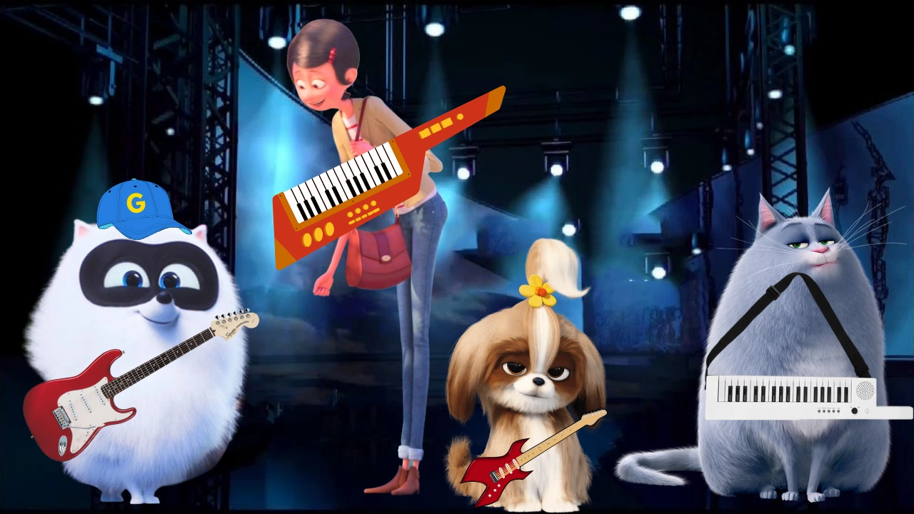Gidget, Daisy, Chloe And Katie Playing Guitar Hero. | Fandom