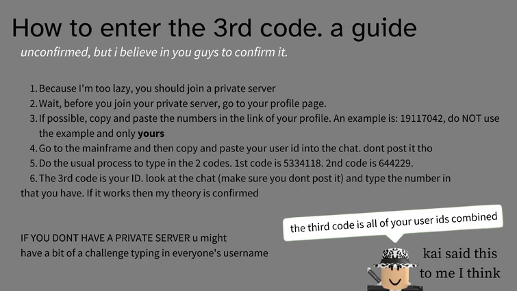 i THINK i have the third code? | Fandom