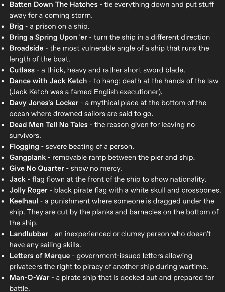 IMPORTANT! PIRATE SLANG! | Fandom
