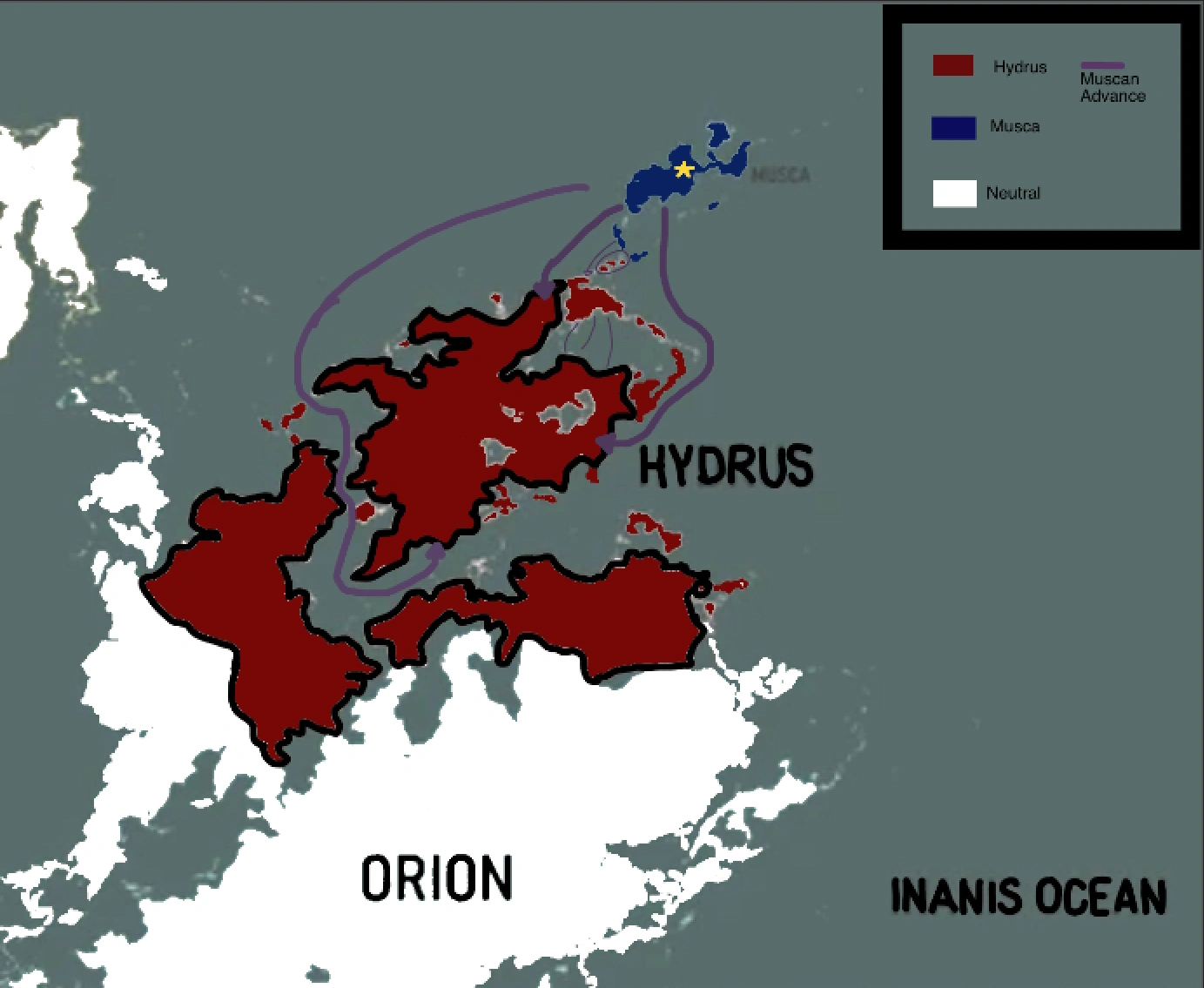 Palvelija of Musca has declared war on Hydrus, with goal of expanding ...