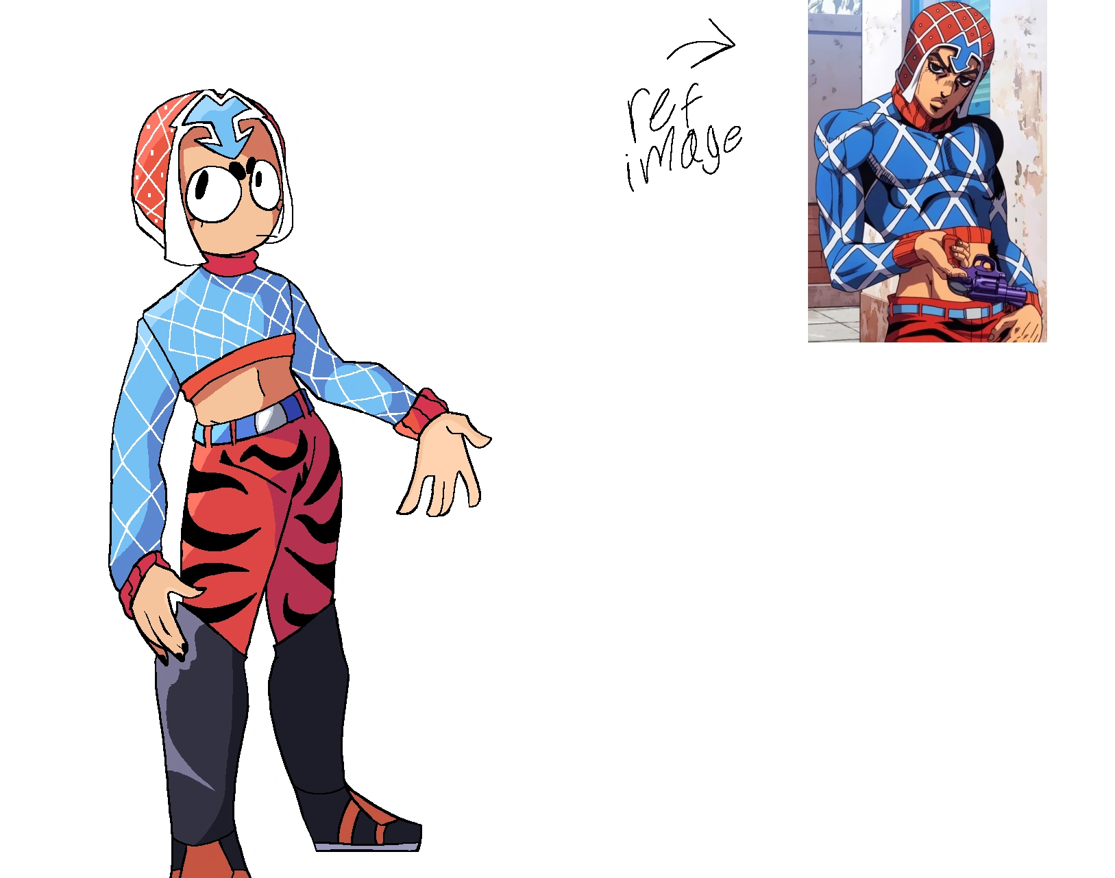 Simple drawing of Guido Mista | Fandom