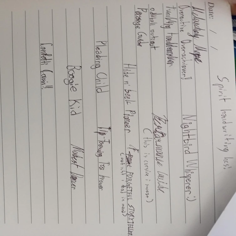 spirit handwriting hcs idk | Fandom