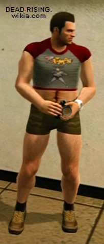 Red and Grey Ratman T-shirt with Brown Shorts | Dead Rising Wiki | Fandom