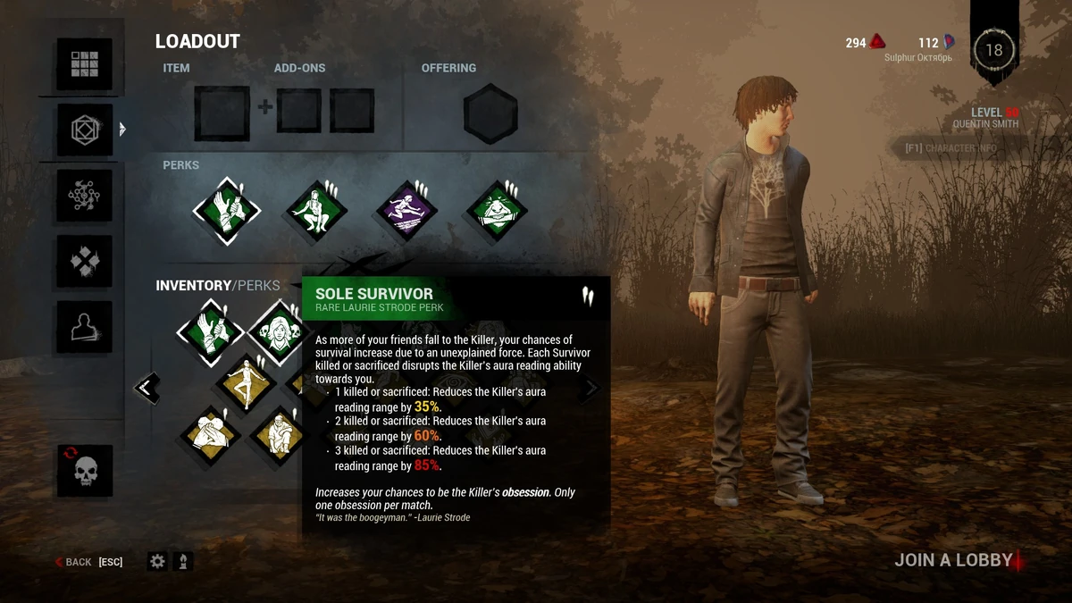 Talk:Sole Survivor - Official Dead by Daylight Wiki