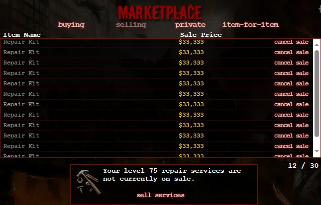 Marketplace | Dead Frontier Wiki | Fandom