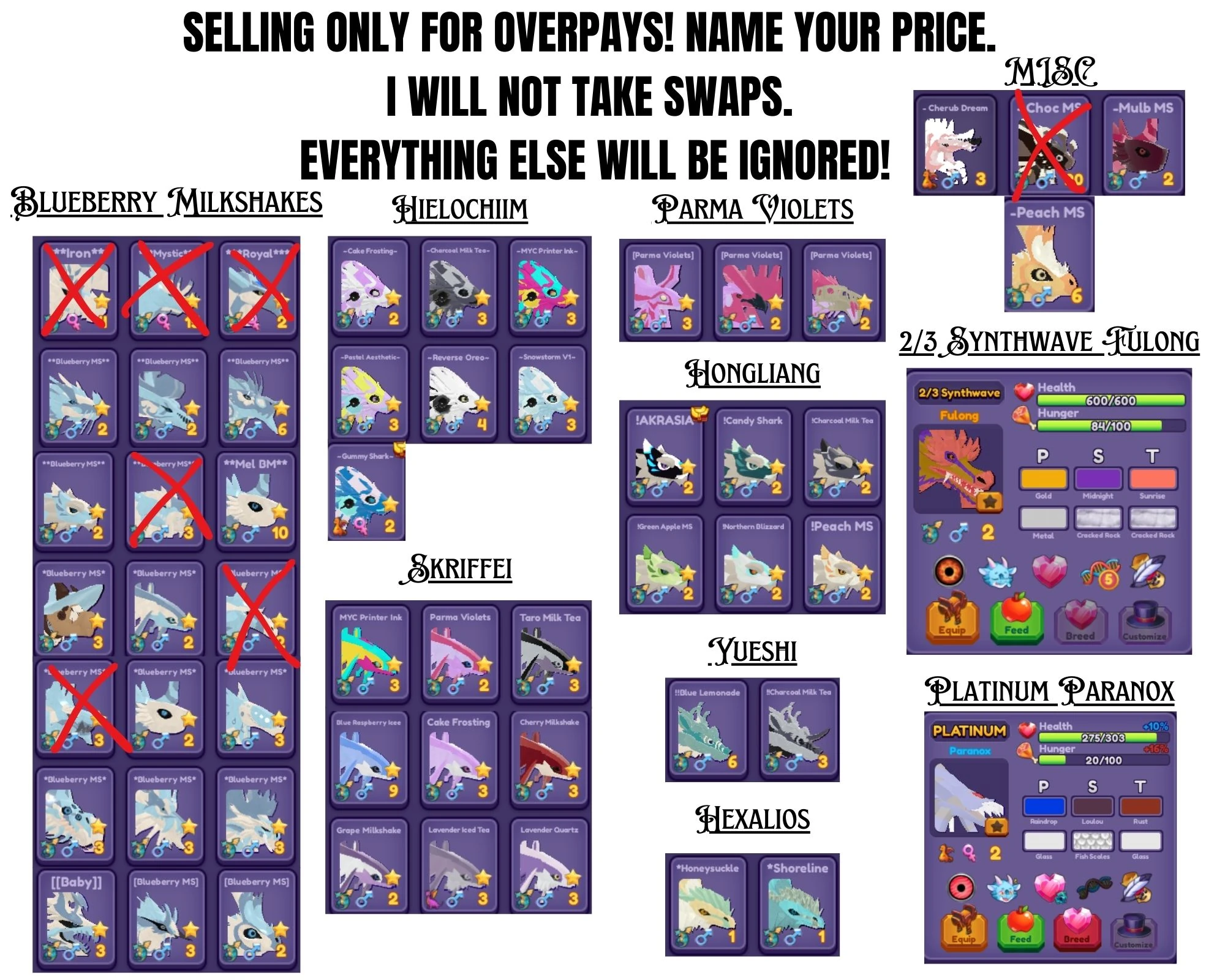 selling themed dragons + THEME SWAPPING BH Yue! Tags: Bm / BMS ...
