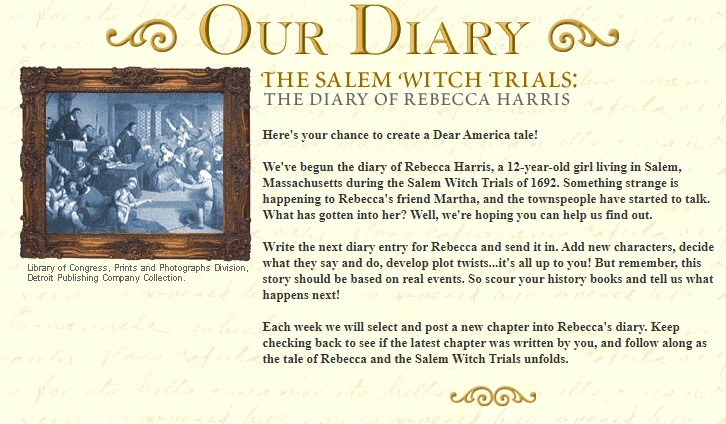 List of "Our Diary" entries from Dear America: The Official Web Site ...