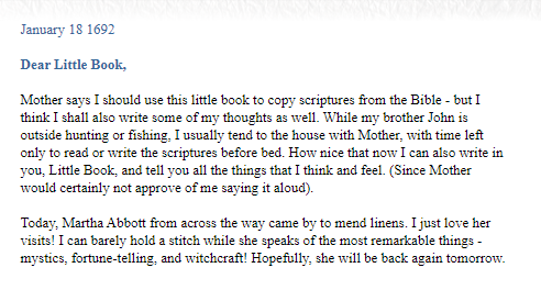 List of "Our Diary" entries from Dear America: The Official Web Site ...