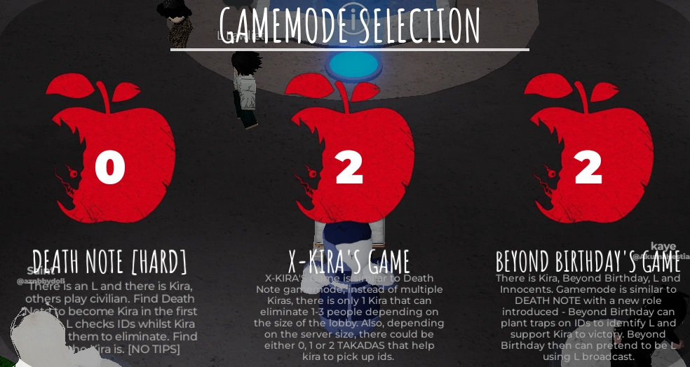 Game Modes | Death Note - Roblox (xBear) Wiki | Fandom