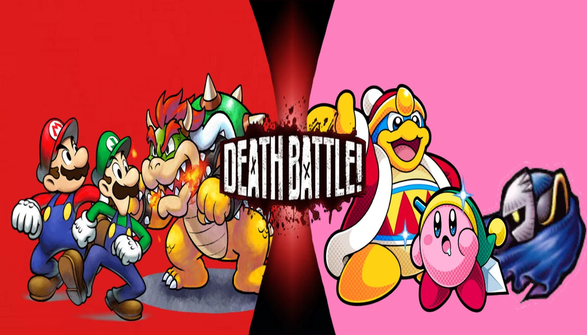 Mario, Luigi, and Bowser vs Kirby, Meta Knight, and King Dedede | Death ...