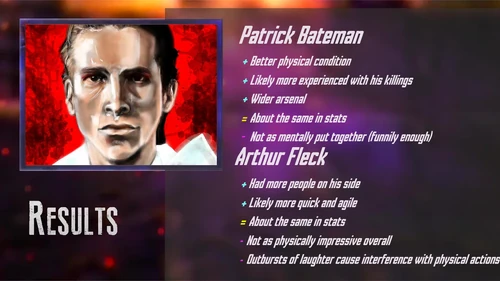 Patrick Bateman vs Arthur Fleck | Death Battle Fanon Wiki | Fandom