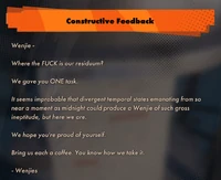 Constructive Feedback | Deathloop Wiki | Fandom