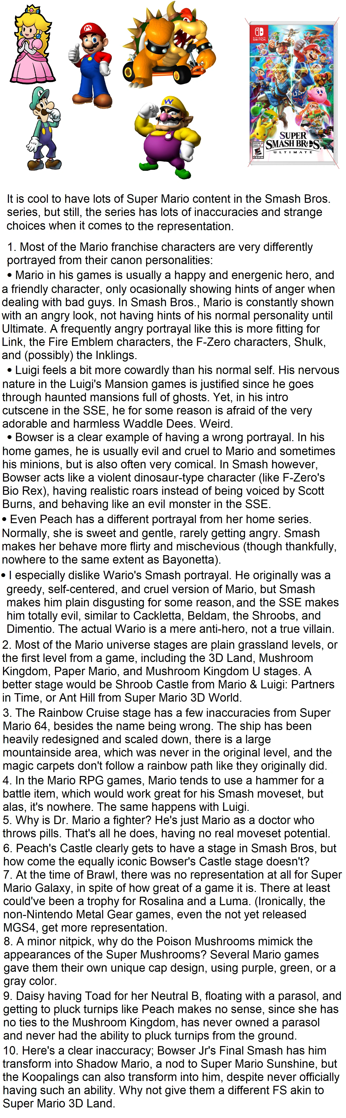 If the Mario series was not in Super Smash Bros. | Fandom
