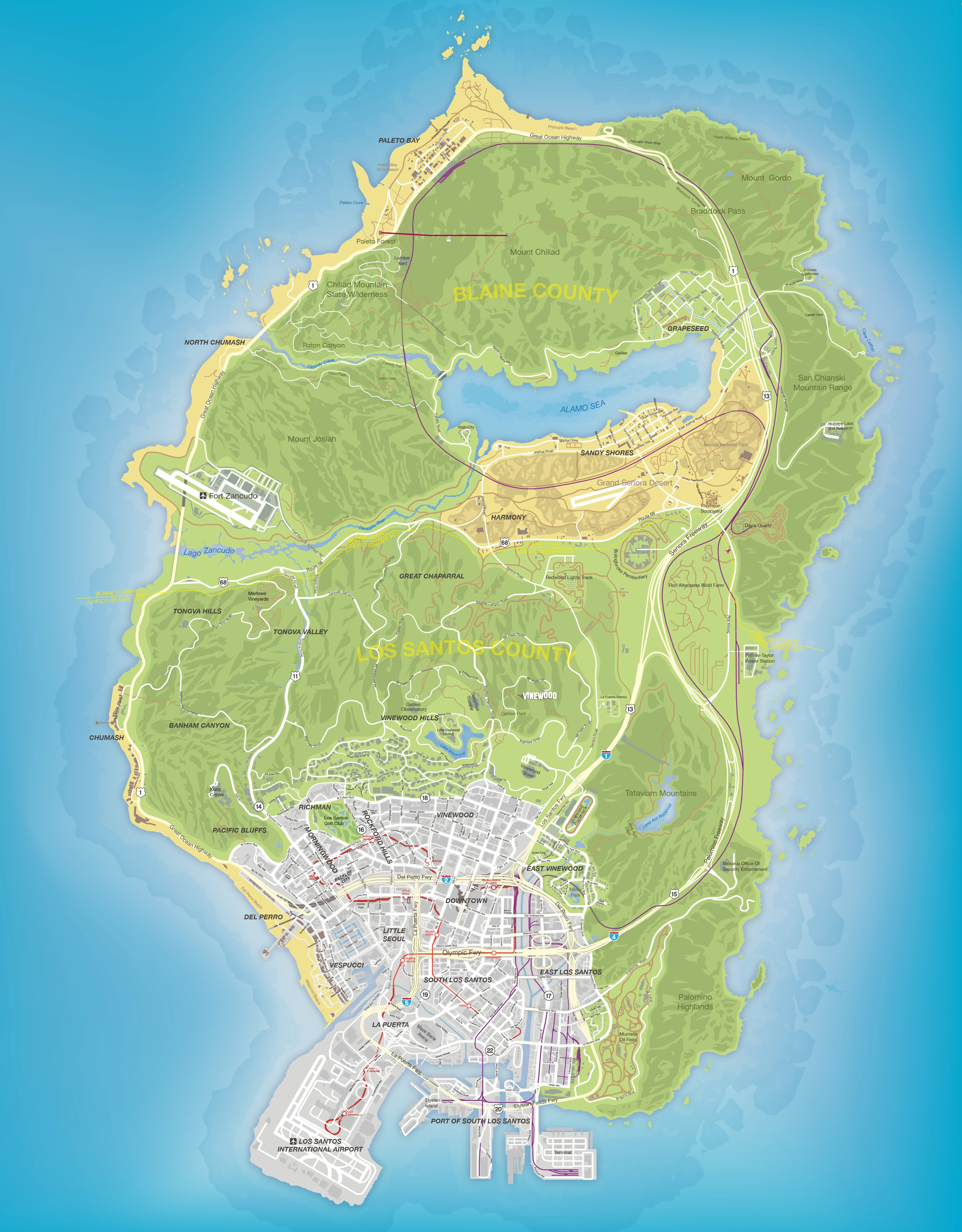 Gta San Andreas Vs. Gta 5 Karte Ich Habe Eine Real Life Karte Im Stil