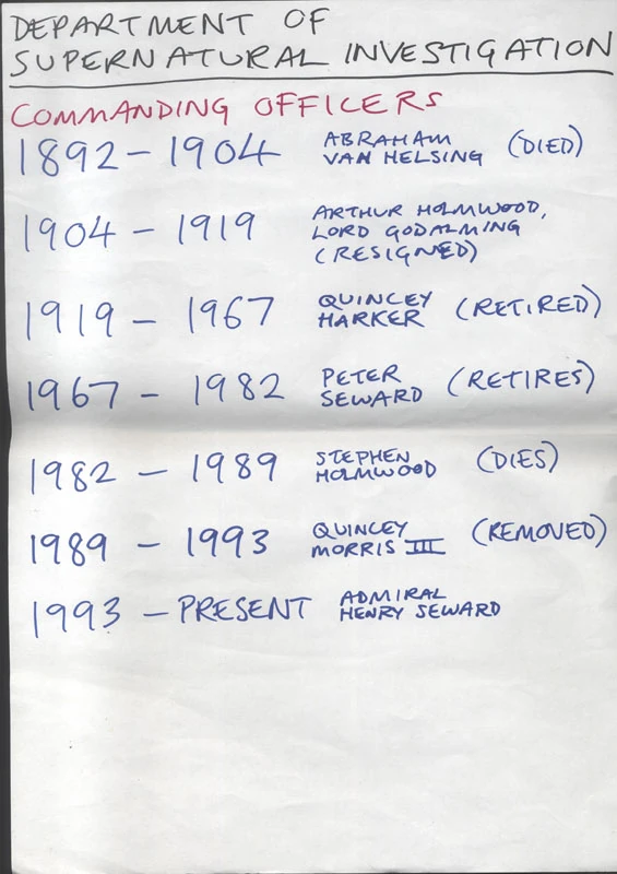 Extras | Department Nineteen Wiki | Fandom