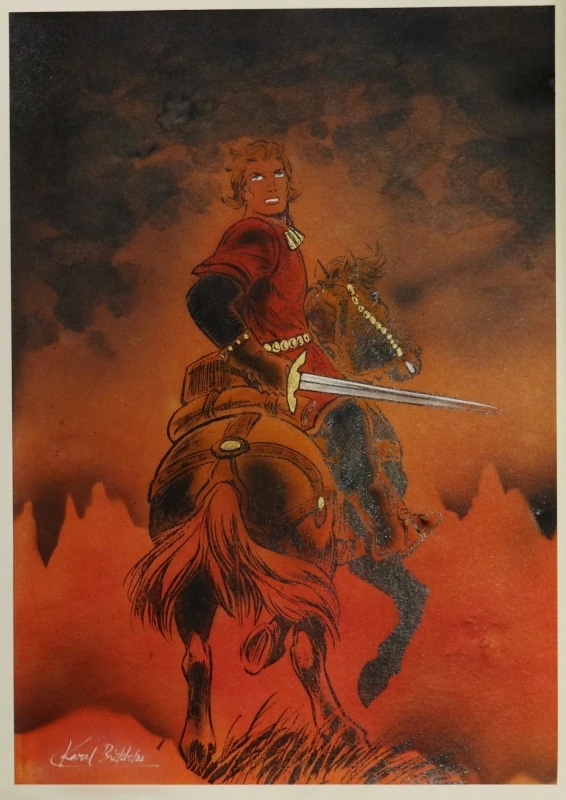 Johan en zijn bruine paard (airbrush tekening) | De Rode Ridder Wiki ...