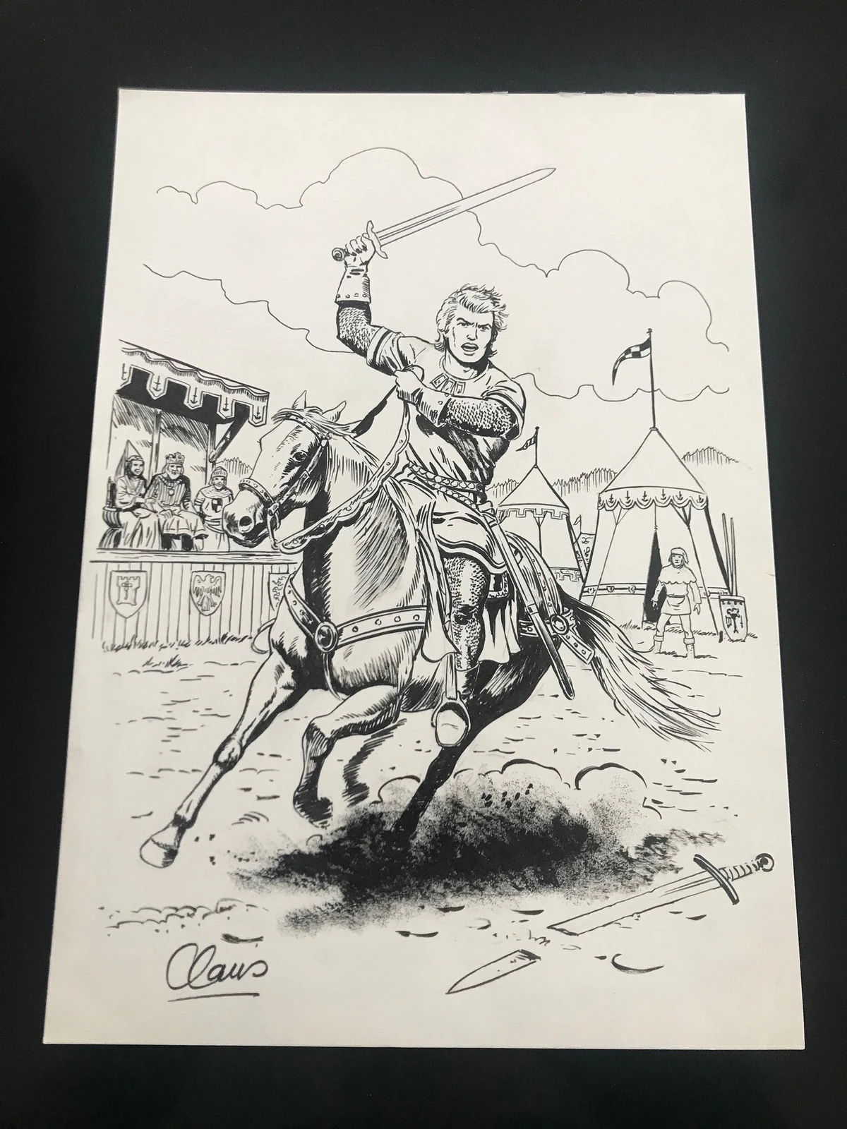 De Rode Ridder op het Riddertornooi (originele tekening) | De Rode ...