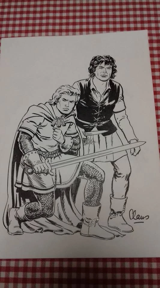 Johan van Horst en Martin (tekening) | De Rode Ridder Wiki | Fandom