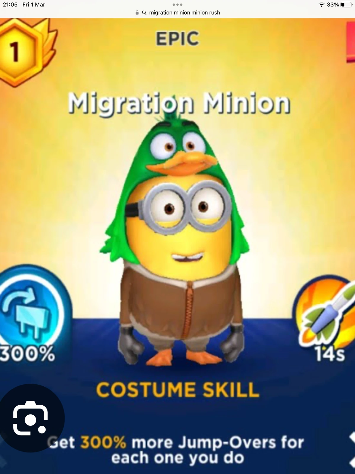 Migration Minion Costume | Despicable Me Wiki | Fandom