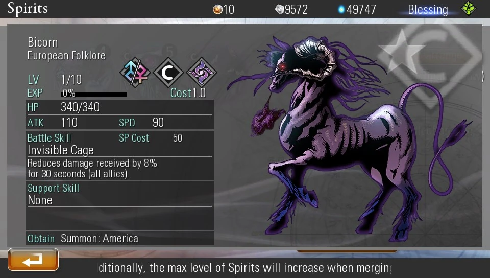 Bicorn | Destiny of Spirits Wiki | Fandom