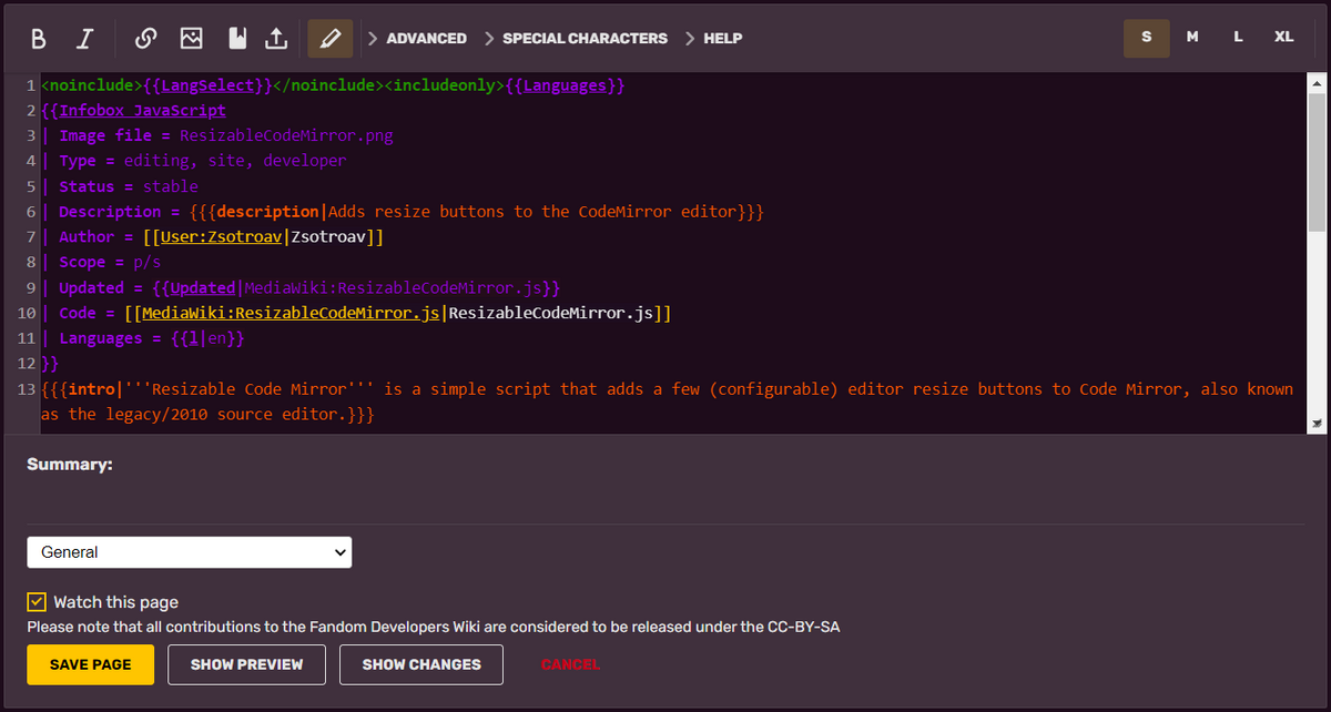 Resizablecodemirror Fandom Developers Wiki Fandom