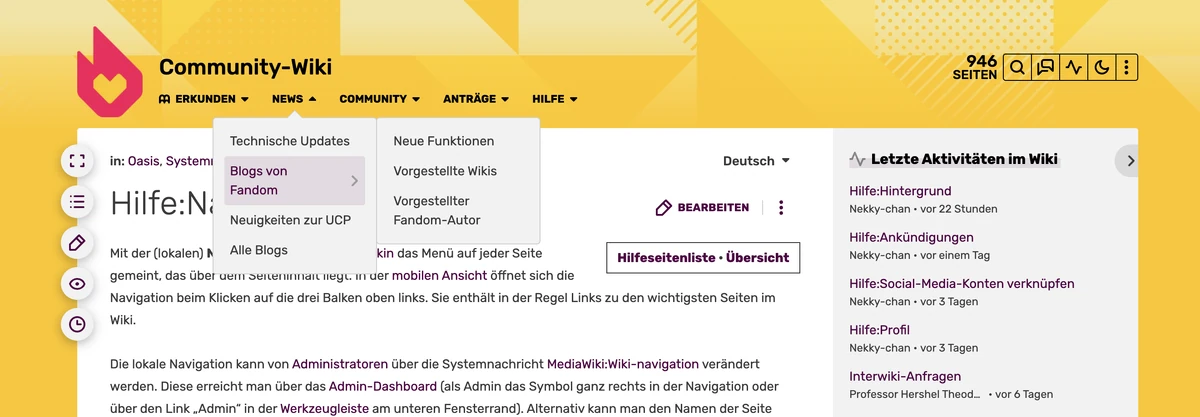 Hilfe:Navigation | Community-Wiki | Fandom