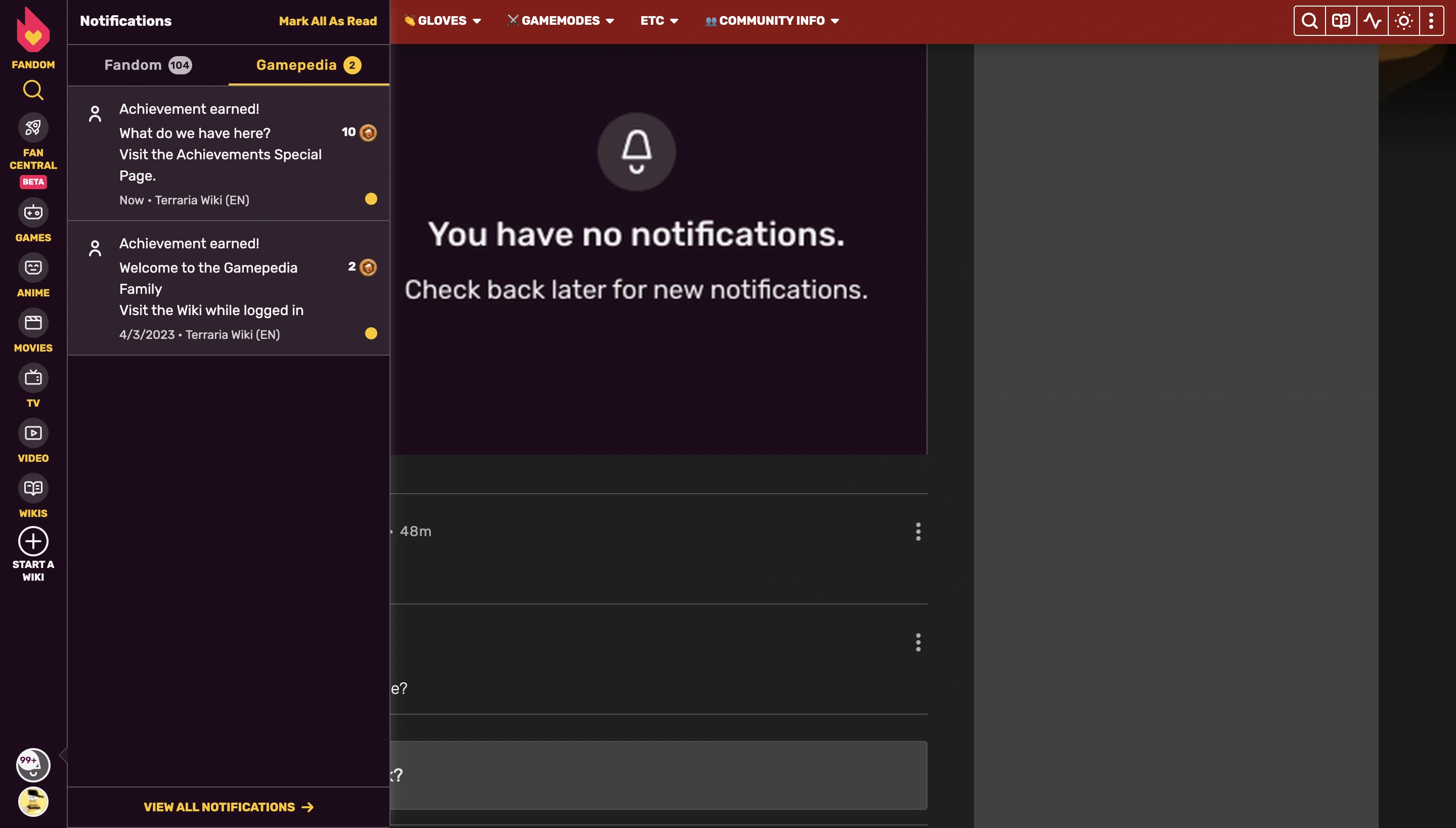 i got gamepedia notifications | Fandom