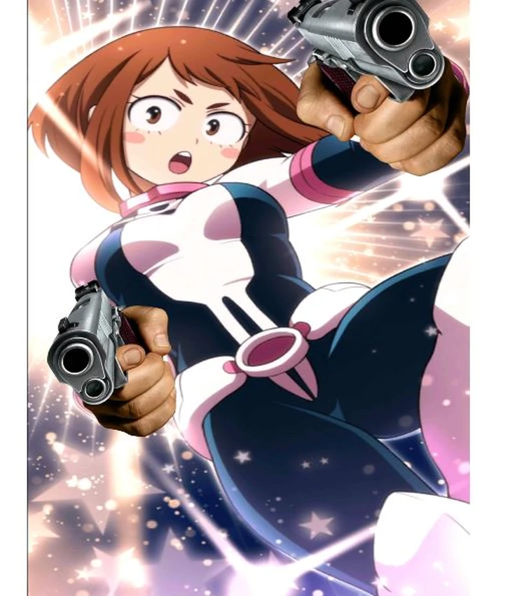 send me pictures of MHA characters (can be ocs) and ill give them guns ...