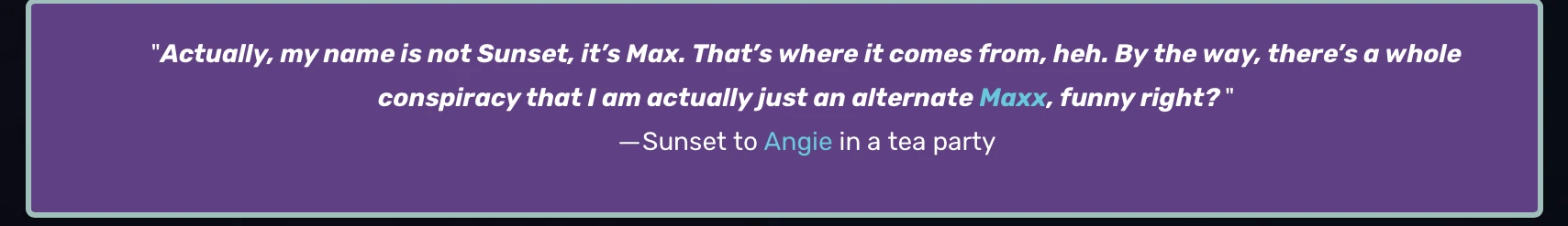 Fun fact of Sunset | Fandom