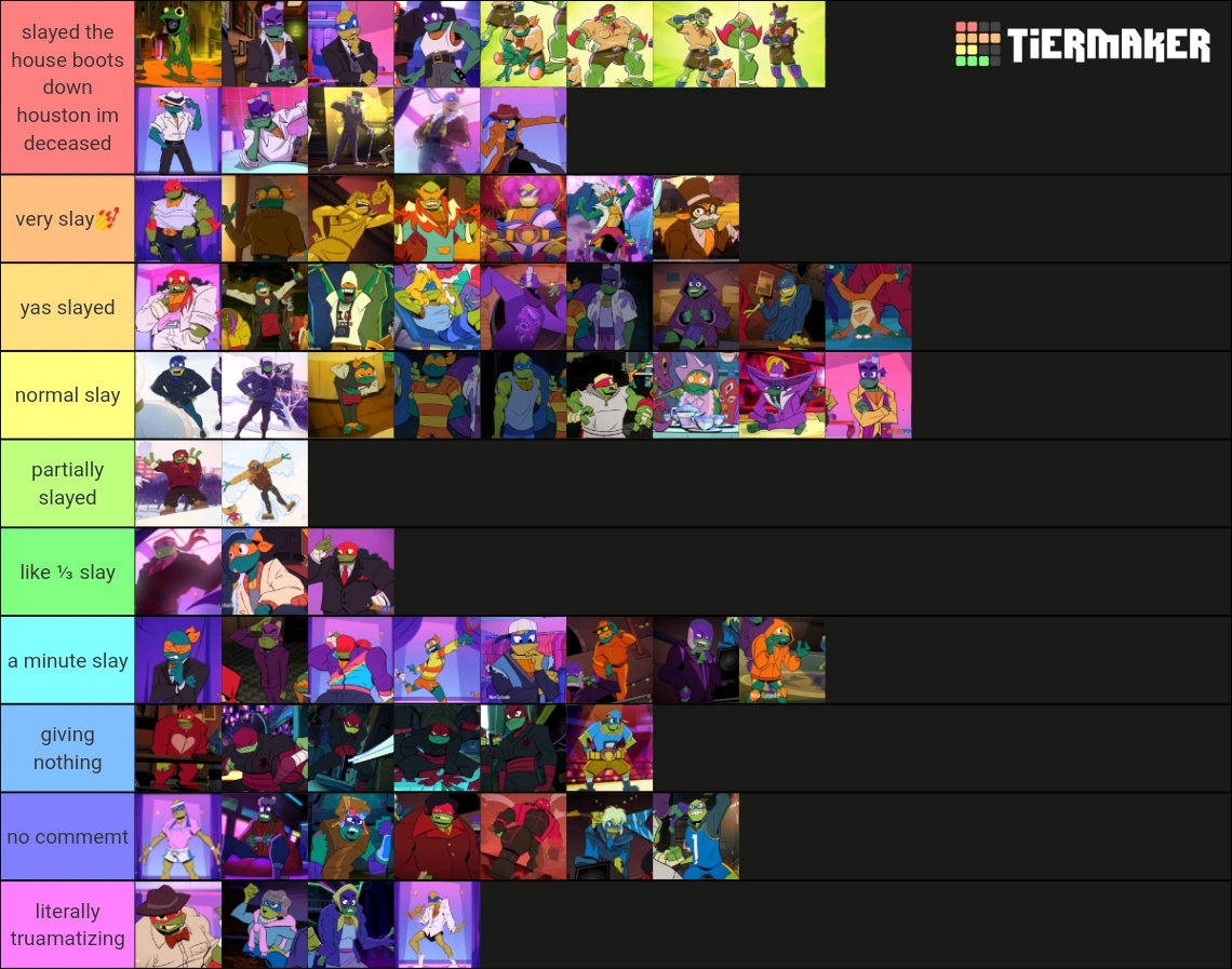 My failed attempt at a ROTTMNT outfit tier list | Fandom