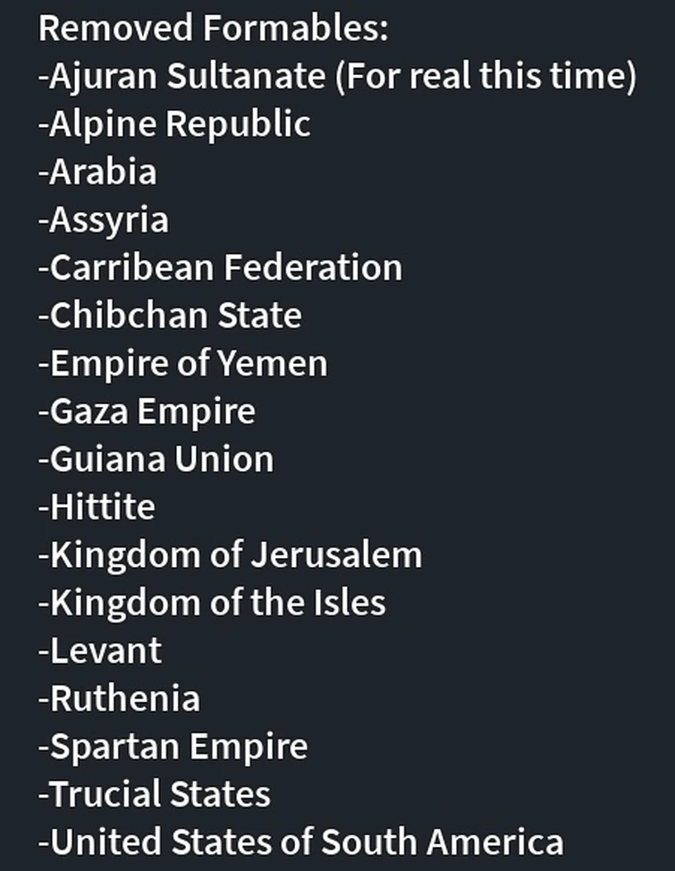 Removed formables.. 11/21/22 | Fandom