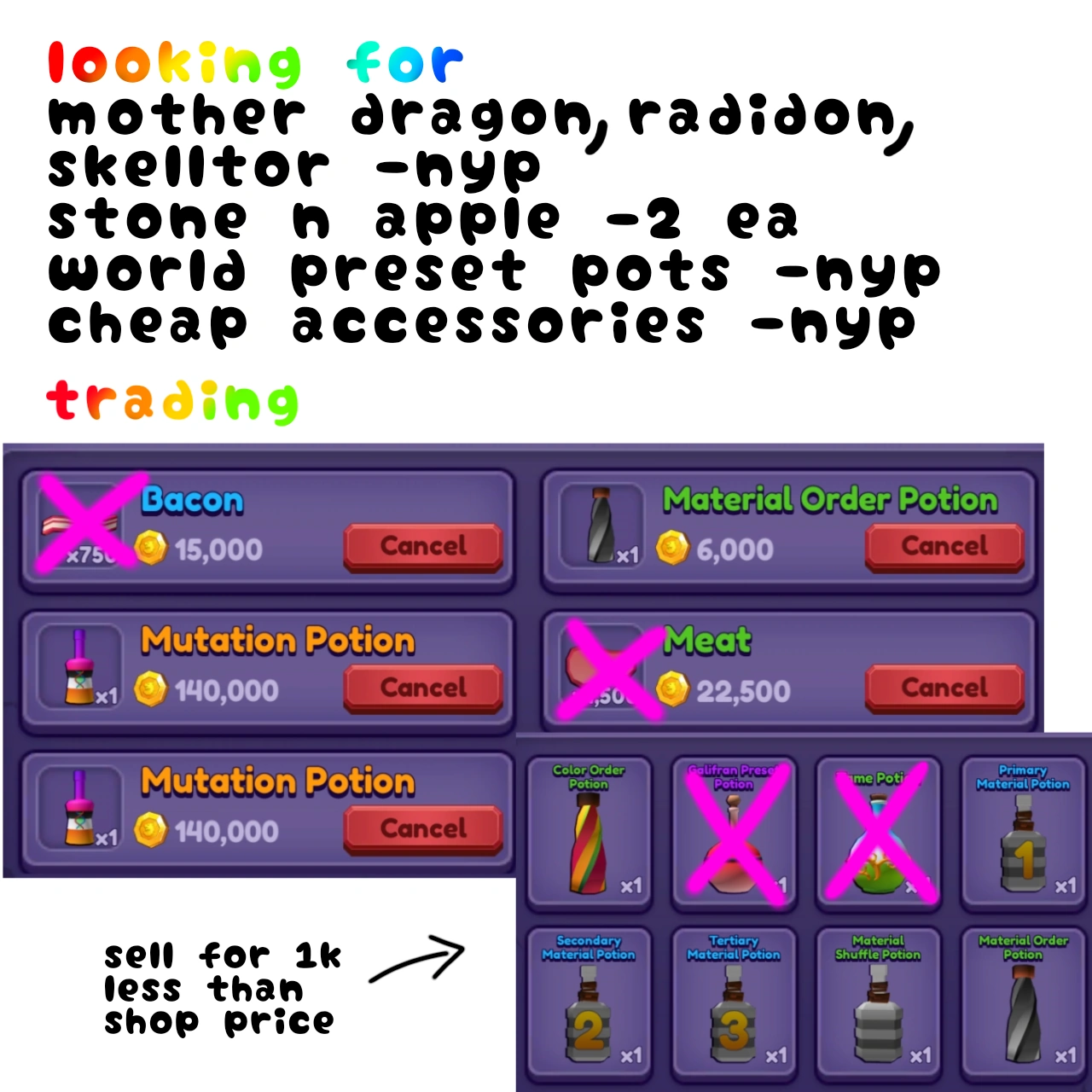 updated looking for and trading list | Fandom