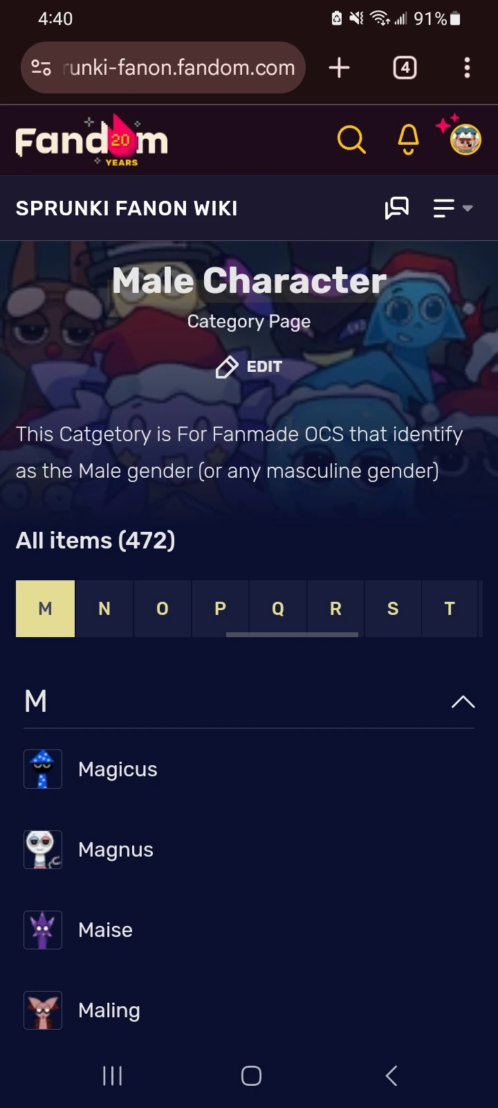 Can someone add Mudfire to the male character list? | Fandom