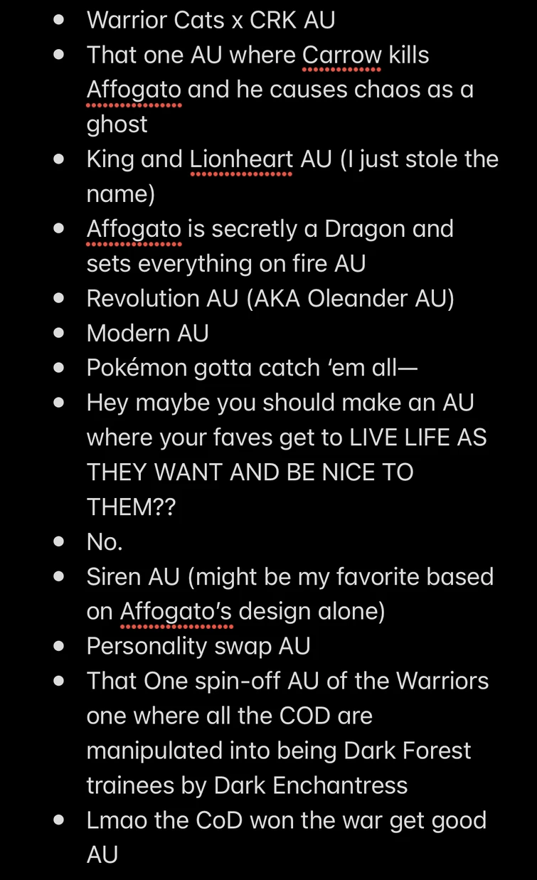 Tried listing off all of my AUs for other purposes | Fandom