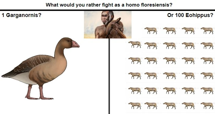 That one duck vs horse thing but prehistoric edition | Fandom