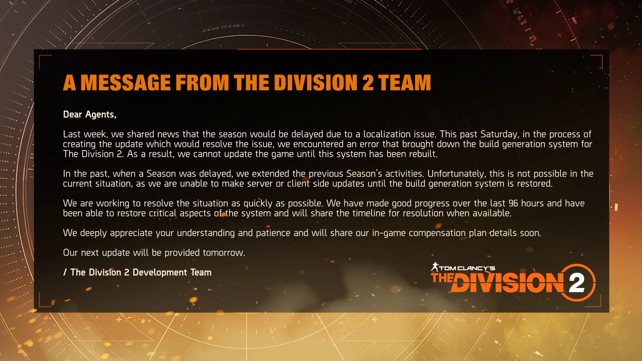 A Message From The Division 2 Team | Fandom