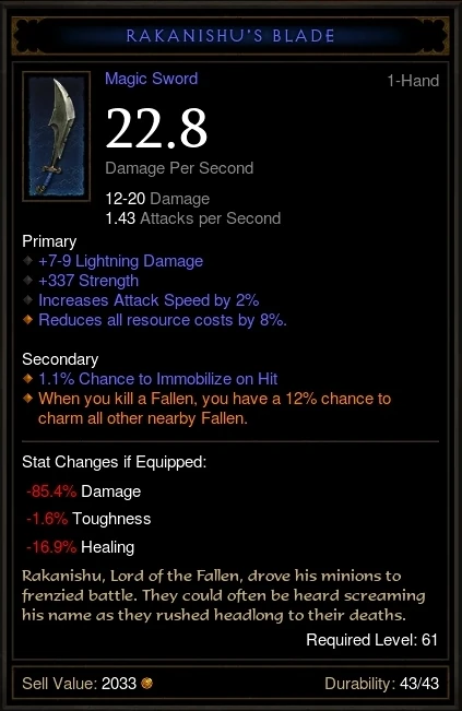 Rakanishu's Blade | Diablo Wiki | Fandom