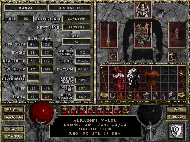 Arkaine's Valor vs New armor | Diablo The Hell Wiki | Fandom